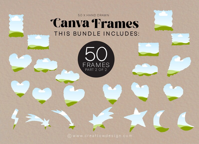Drag and Drop Canva Frames Bundle, Distressed Edge Canva Frames Bundle ...