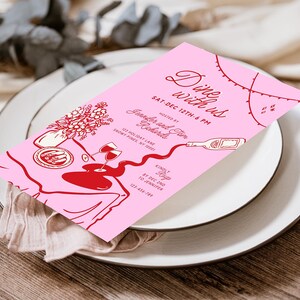 Supper Party Invitation Template, Hand Drawn Birthday Brunch Invitation ...