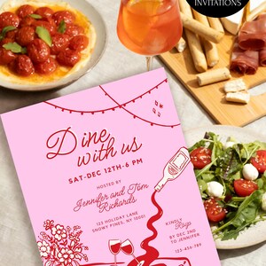 Supper Party Invitation Template, Hand Drawn Birthday Brunch Invitation ...