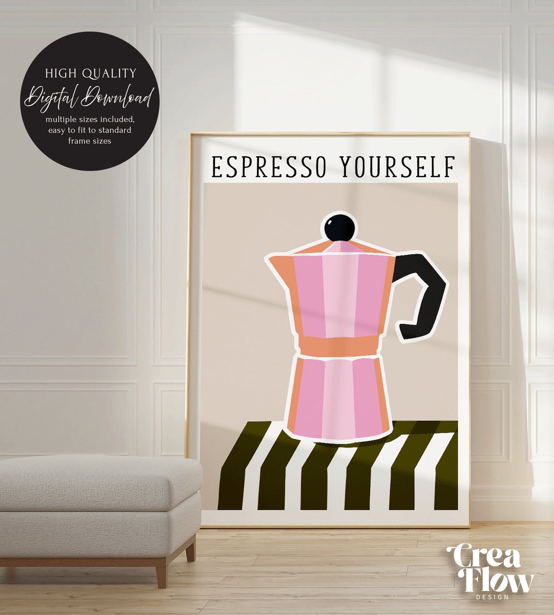 Espresso Yourself Kitchen Print, Kitchen Wall Art Decor, Espresso Maker ...