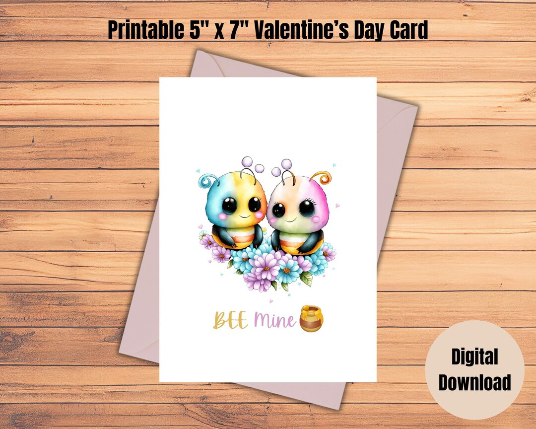 Printable Bee Mine Valentine's Day Cards, Classroom Valentine's Day ...