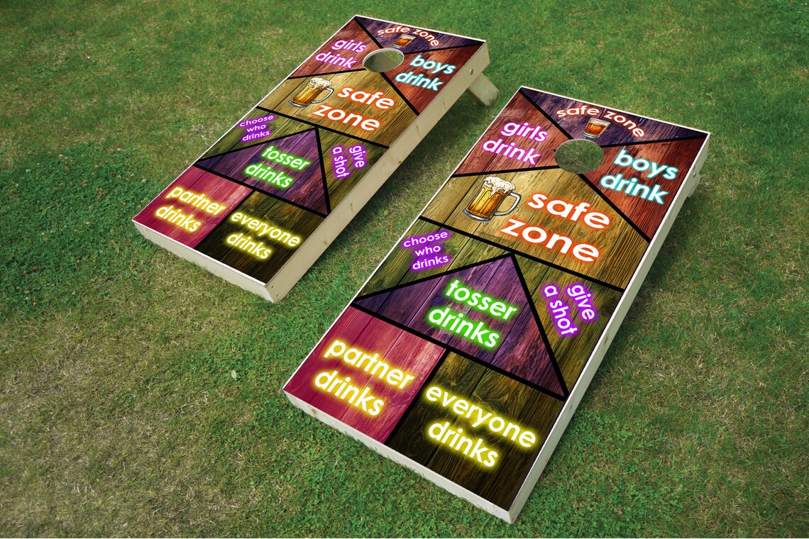 Cornhole Wrap | Digital Download | Drinking Game Cornhole Wrap | Decals ...