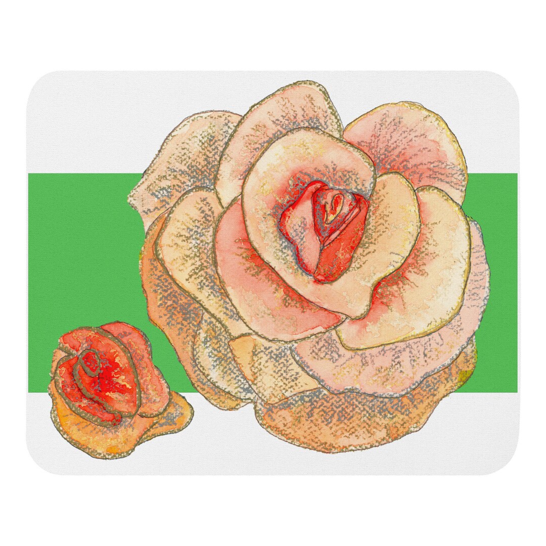 Pink Rose and Bud Mouse Pad - Etsy