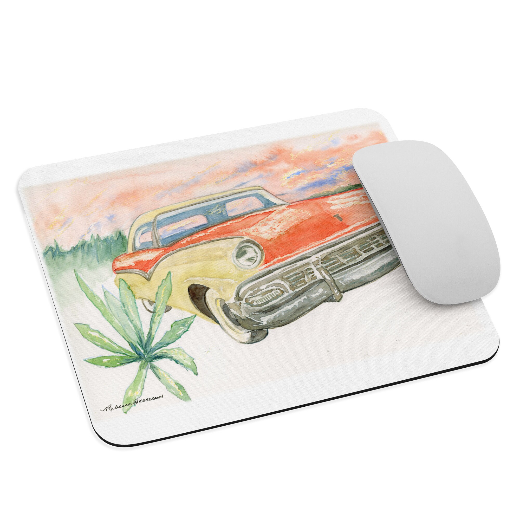 Coral Classic Car Mouse Pad - Etsy
