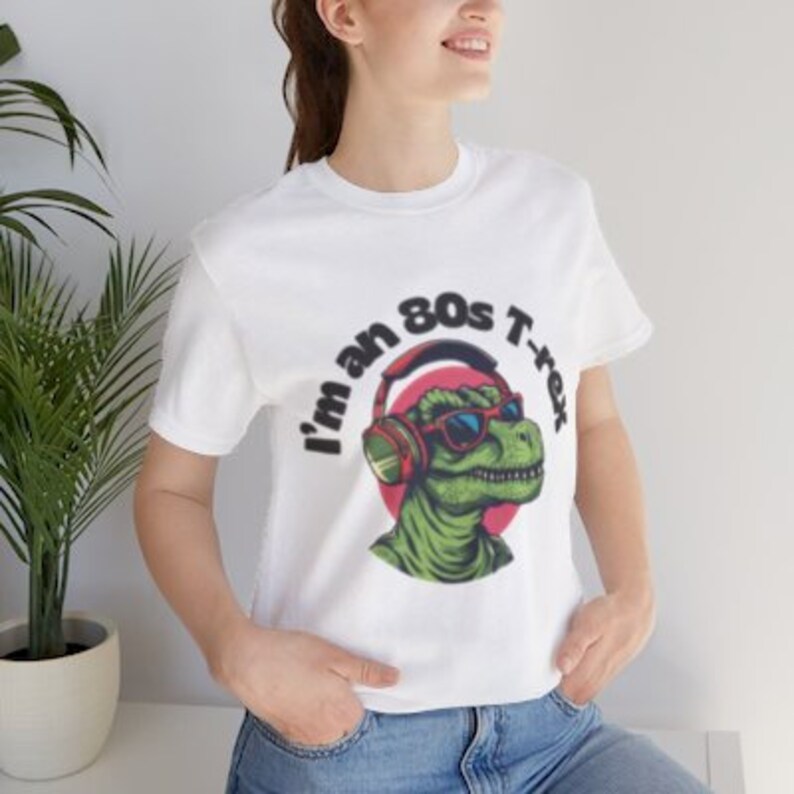 Dinosaur With Headphones T-rex, 80s Sunglasses Dino, Retro T-rex Art ...