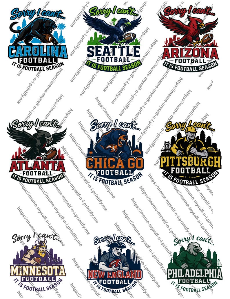 Football Mascot PNG Bundle – 32 Team Cities Designs (digital Download ...