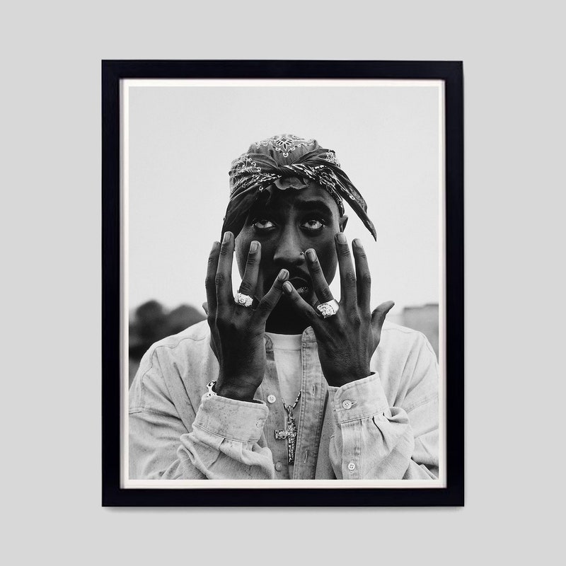 Tupac Black and White Print - Etsy