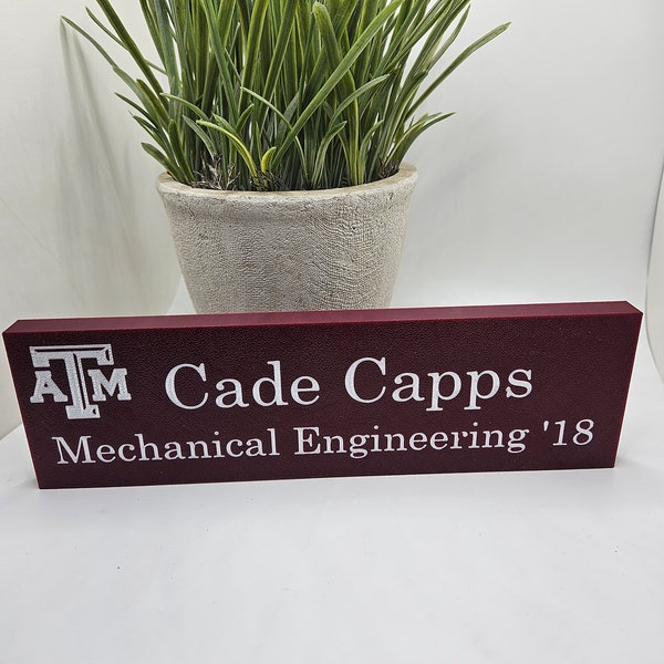 Texas A&m Desk Name Plate - Etsy