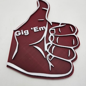 Texas A&M Gig 'em Thumb - Etsy