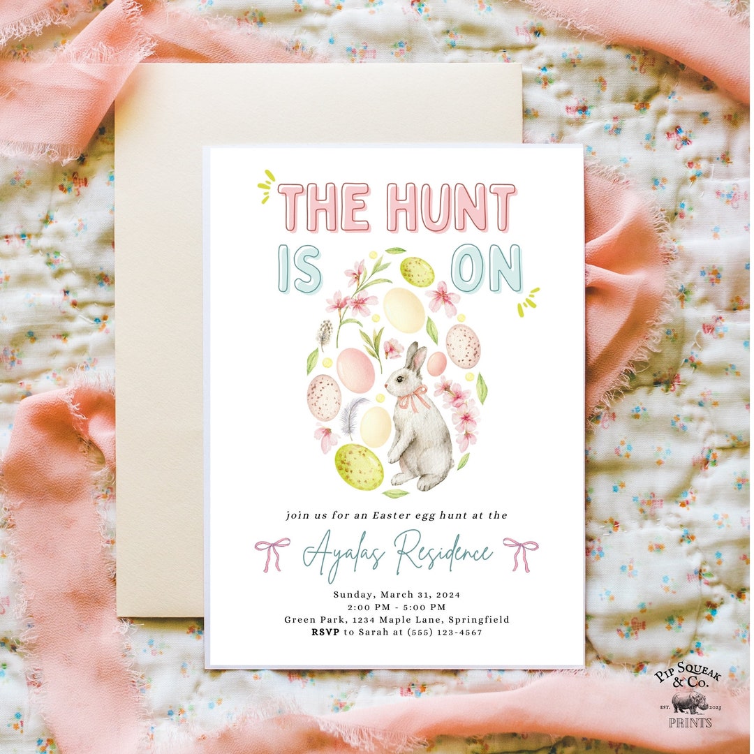Easter Egg Hunt Party Printable Invitations. Easter Invitation. Egg ...