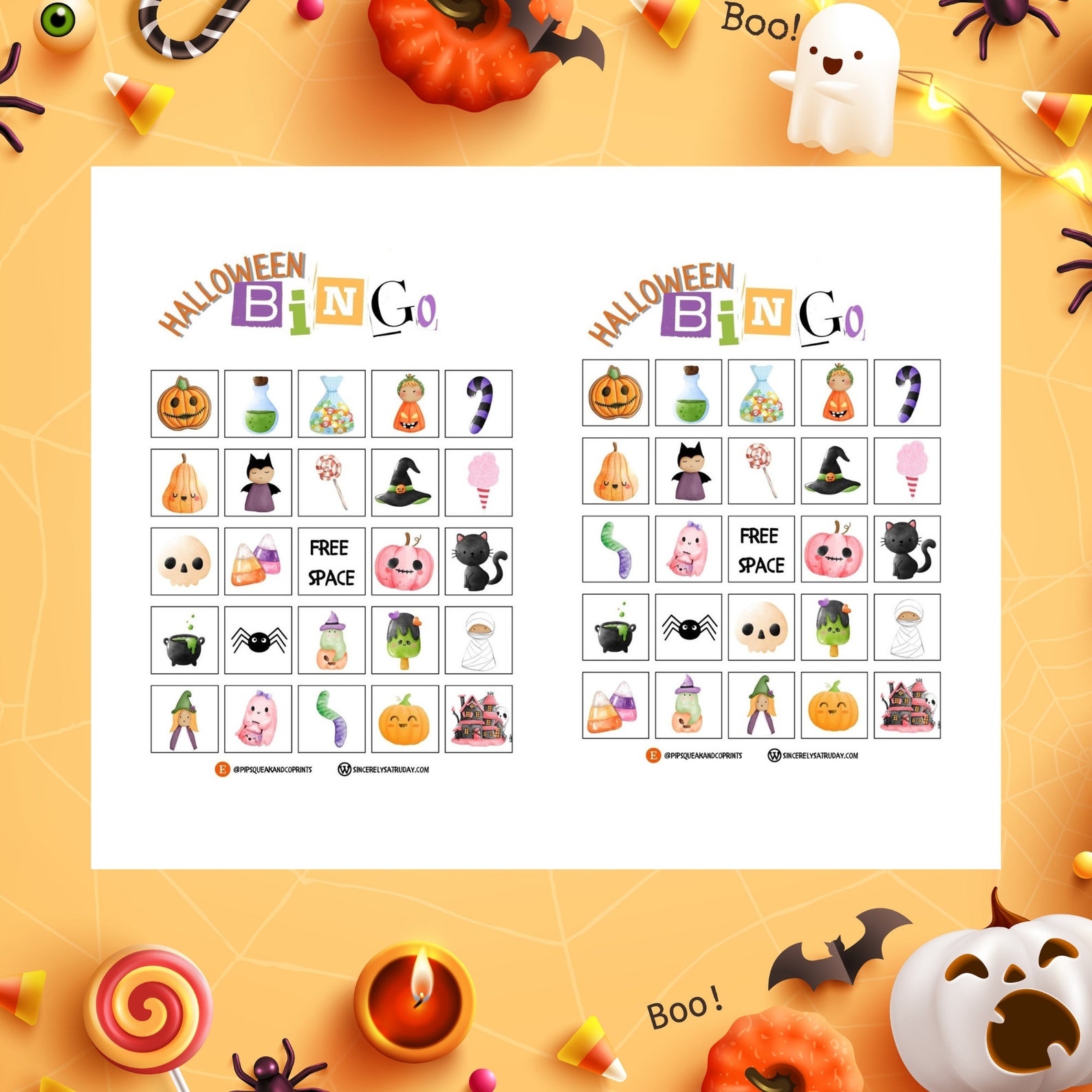 Halloween Bingo Game, Halloween Activity for Kids, 30 Halloween Bingo ...