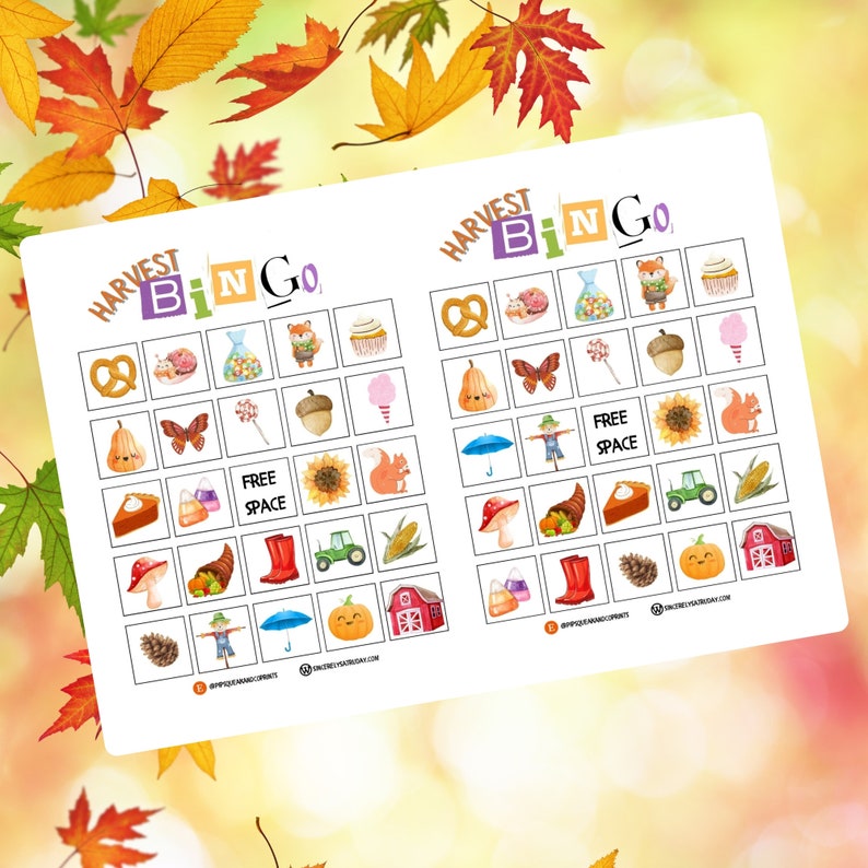 30 Fall Bingo Cards, Autumn Bingo Game, Printable Fall Party Games ...