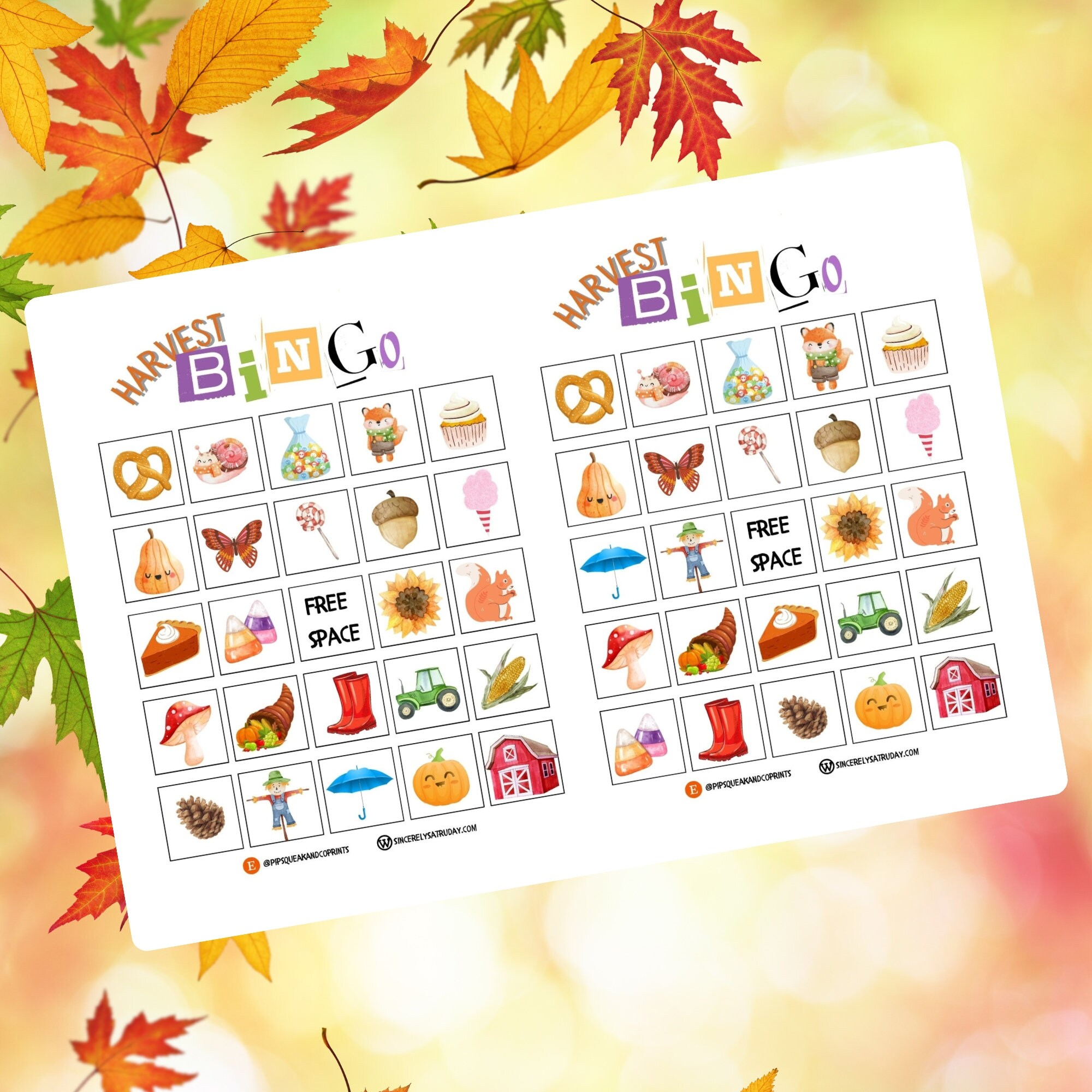 30 Fall Bingo Cards, Autumn Bingo Game, Printable Fall Party Games ...