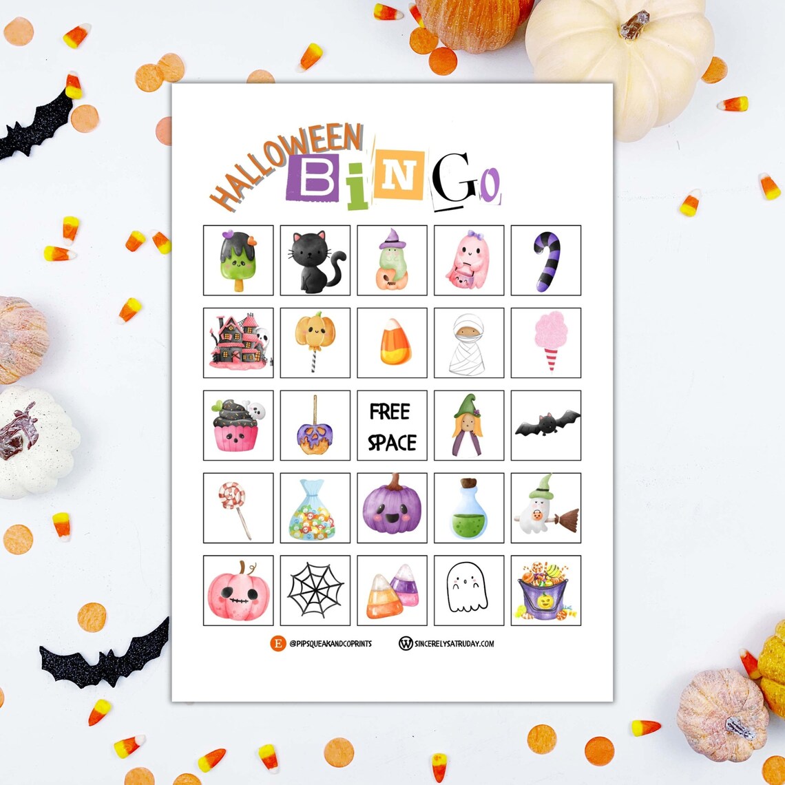 Halloween Bingo Game, Halloween Activity for Kids, 30 Halloween Bingo ...