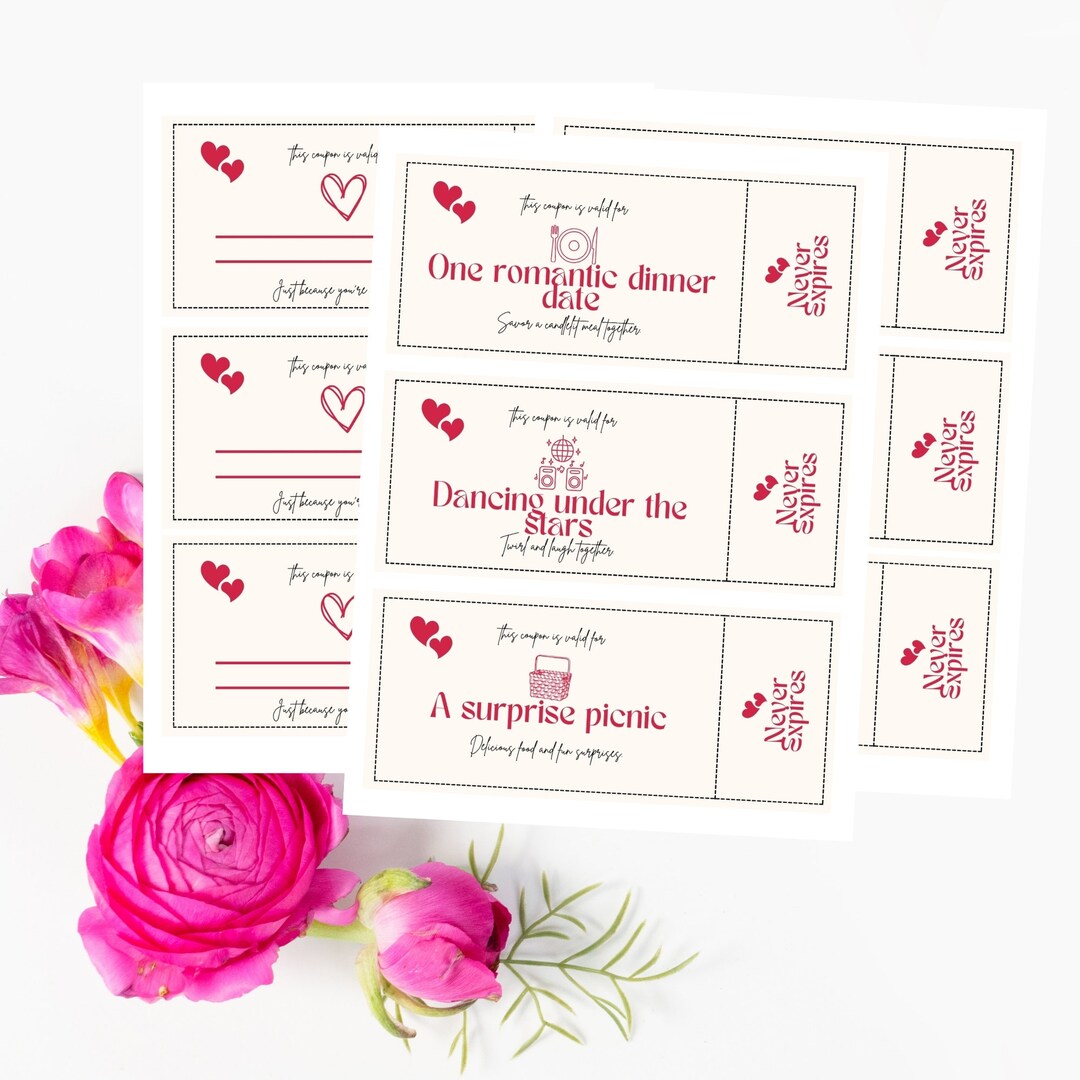 Love Coupons, Printable Love Coupons, Valentine's Day Coupons ...