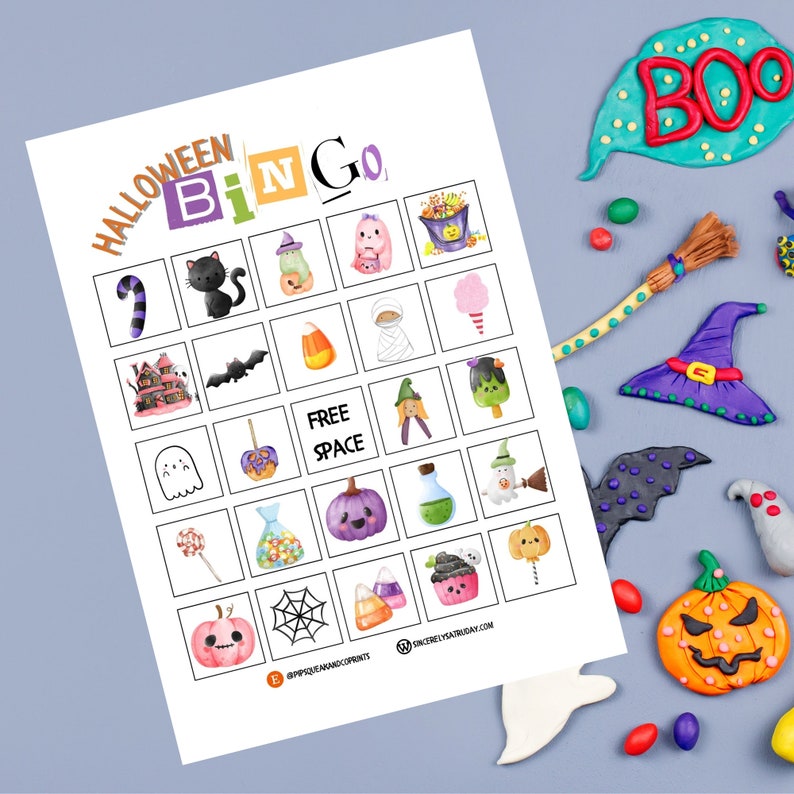 Halloween Bingo Game, Halloween Activity for Kids, 30 Halloween Bingo ...