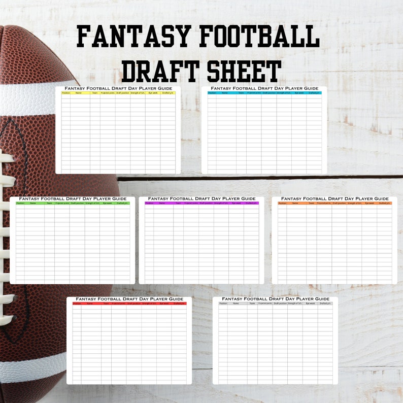 Fantasy Football Draft Printable, Fantasy Football, Draft Picks, Draft ...
