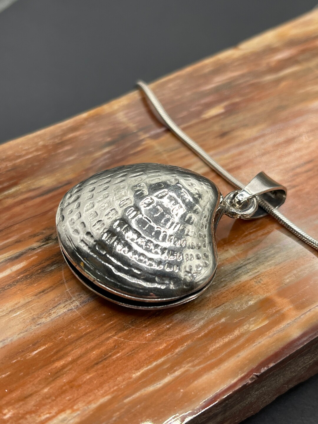 Vintage Sterling Silver Clam Shell Pendant - Etsy