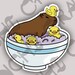 ACRYLIC VINYL STICKER, Capybara in a Bath With Rubber Ducks, Capy-bath ...