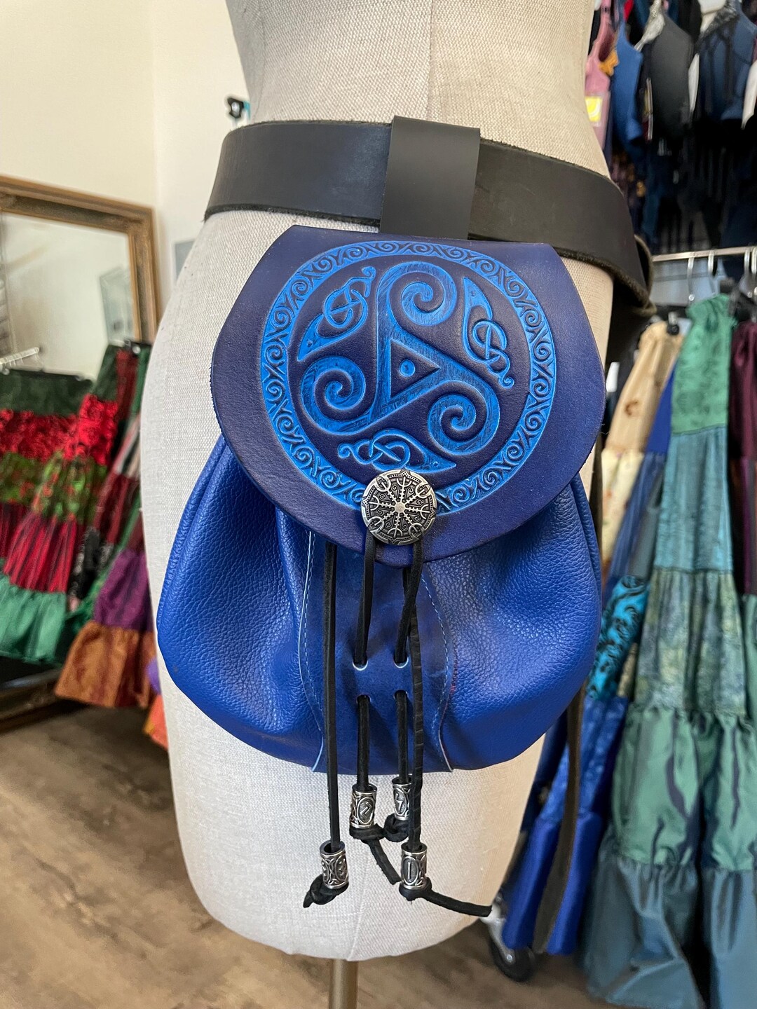 Blue Triskelion Belt Pouch - Etsy