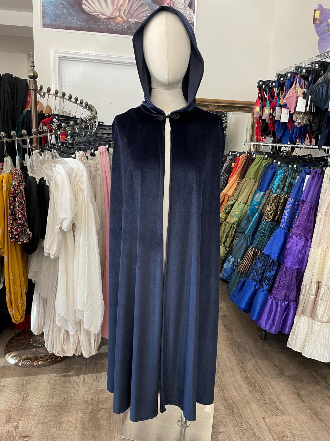 Navy Blue Velvet Cloak - Etsy