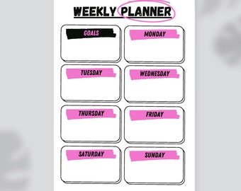 Weekly Planner, Desk Planner, Week at a Glance, Weekly Schedule, Weekly ...