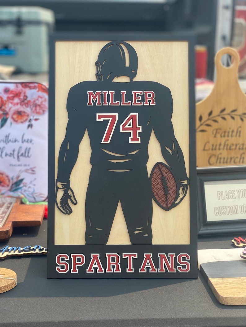 Custom Personalized Football Player Sign | Team Spirit Gift | High ...
