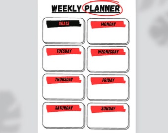 Weekly Planner, Desk Planner, Week at a Glance, Weekly Schedule, Weekly Organizer, Mon-sun ...