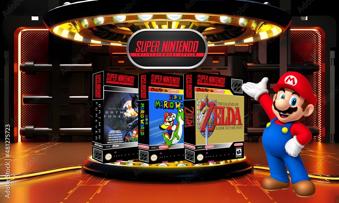 Nintendo 1990 SNES super Nintendo Custom Vertical or Horizontal ...