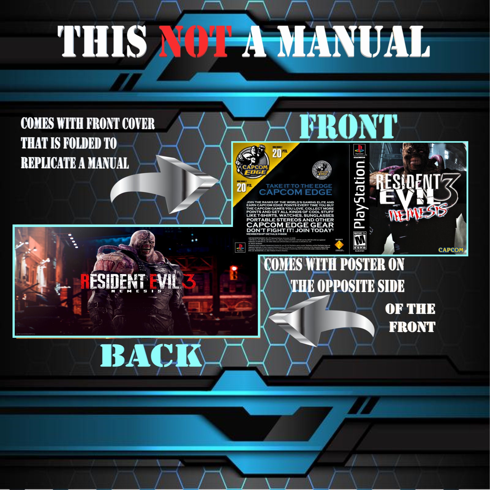 Sony 1994 Playstation 1 One PS1 Custom Replacement Reproduction Covers ...