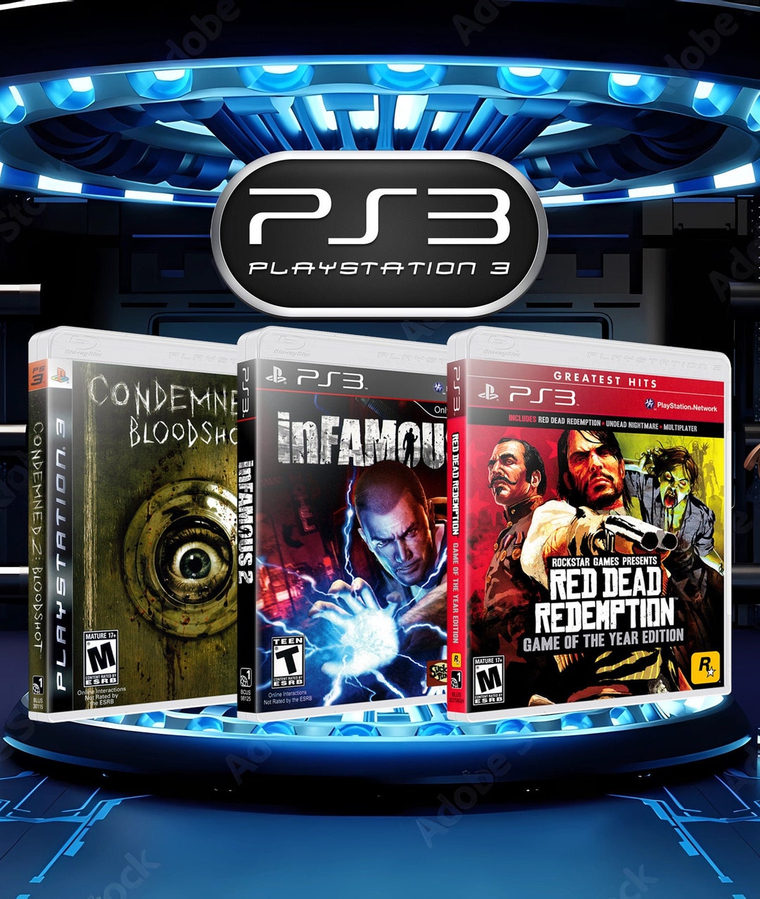 Sony 2006 Playstation 3 PS3 Custom Replacement Reproduction Covers (artwork Only No Game or Case ...