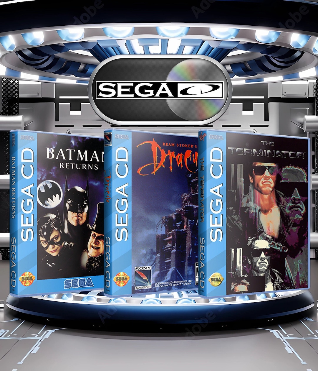 Sega 1995 CD (sega CD) Custom Replacement Reproduction Covers (artwork ...