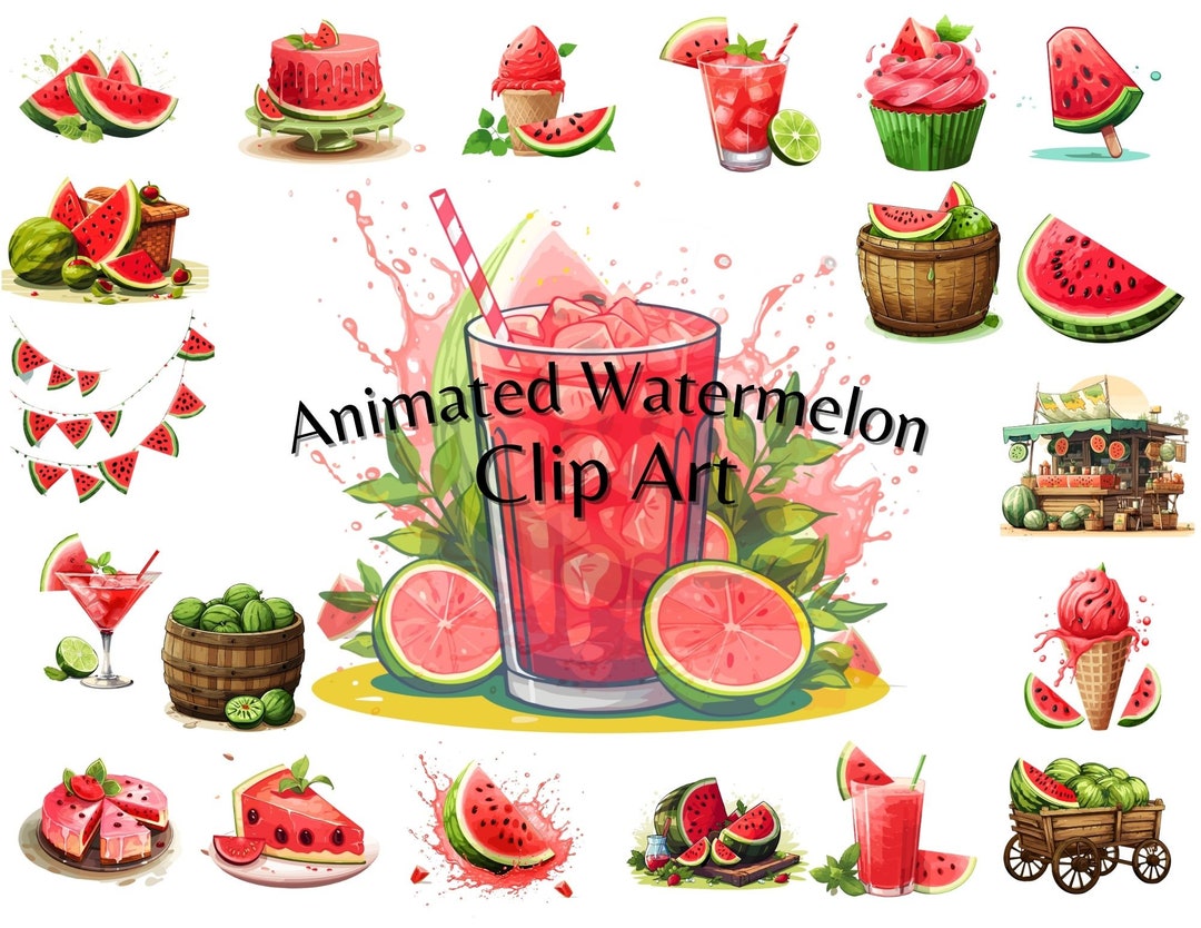 Animated Watermelon Clipart - Etsy