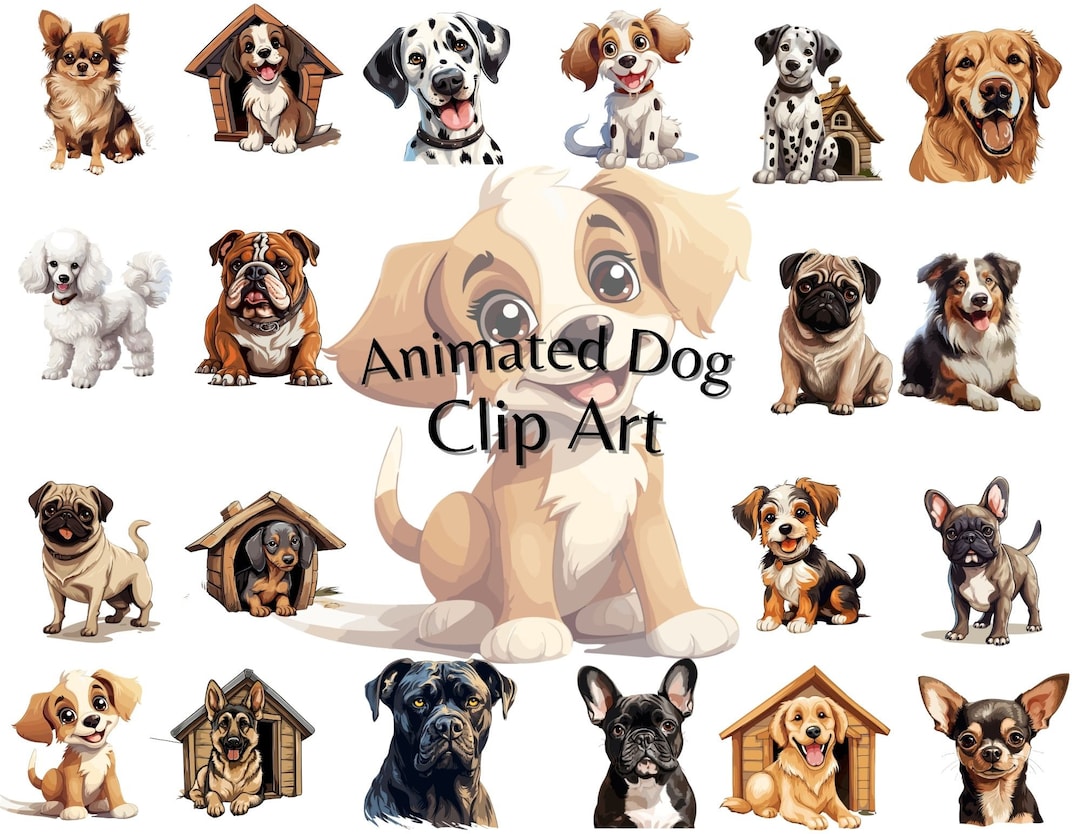 Animated Dog Clipart - Etsy