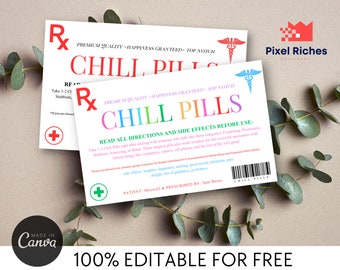 Chill Pills Labels Funny Gift Labels Funny Gag Gift EDIT - Etsy