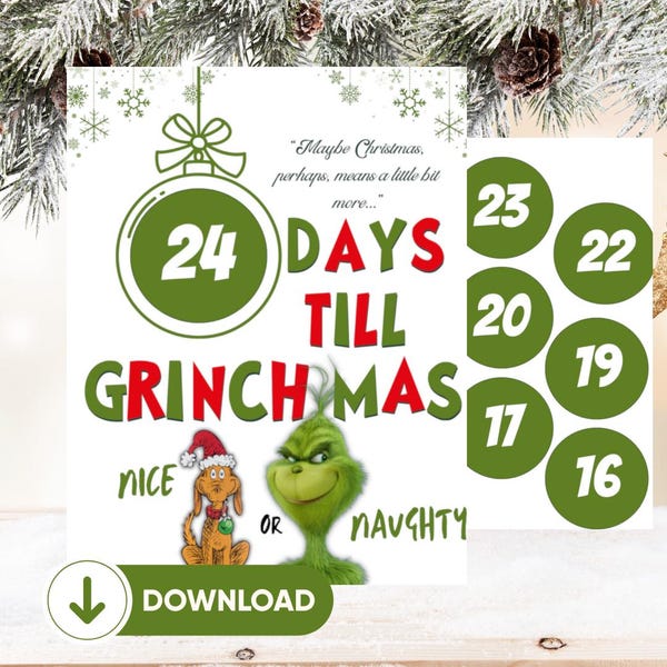 Grinch Countdown - Etsy