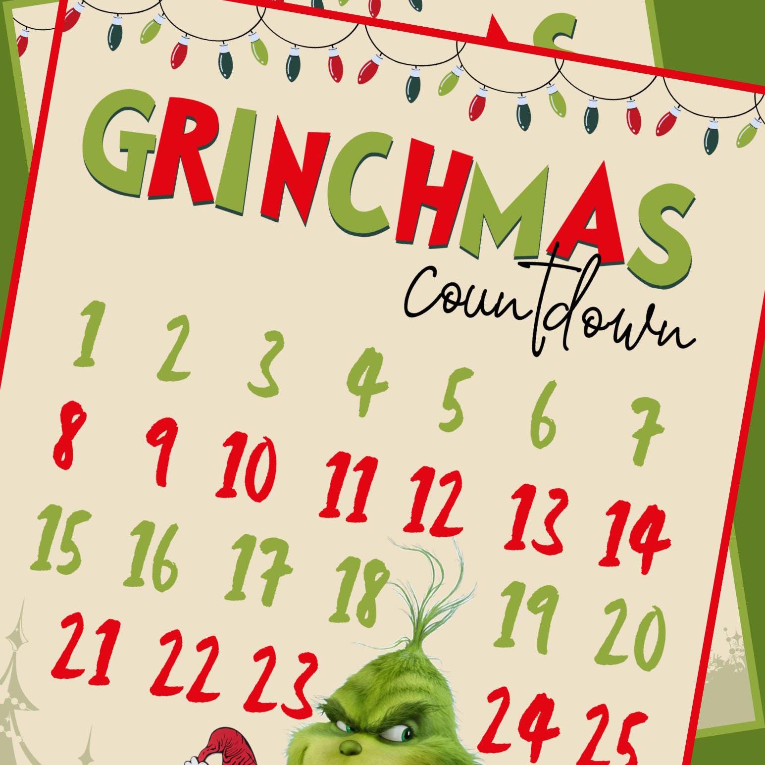 Christmas Countdown, Grinch Countdown,grinchmas Countdown, Christmas ...