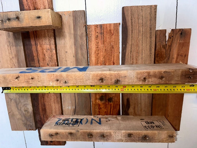 Triple Rustic Wooden Pallet Wall Floating Shelf Farmhouse Style ...