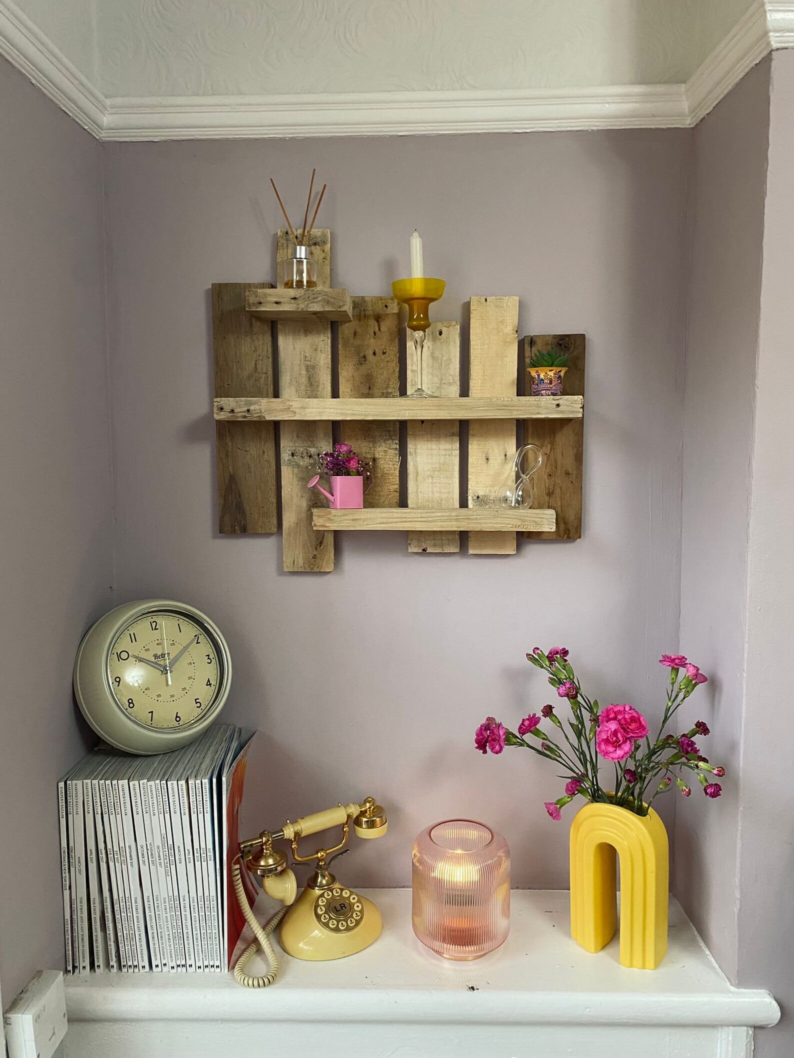 Triple Rustic Wooden Pallet Wall Floating Shelf Farmhouse Style ...