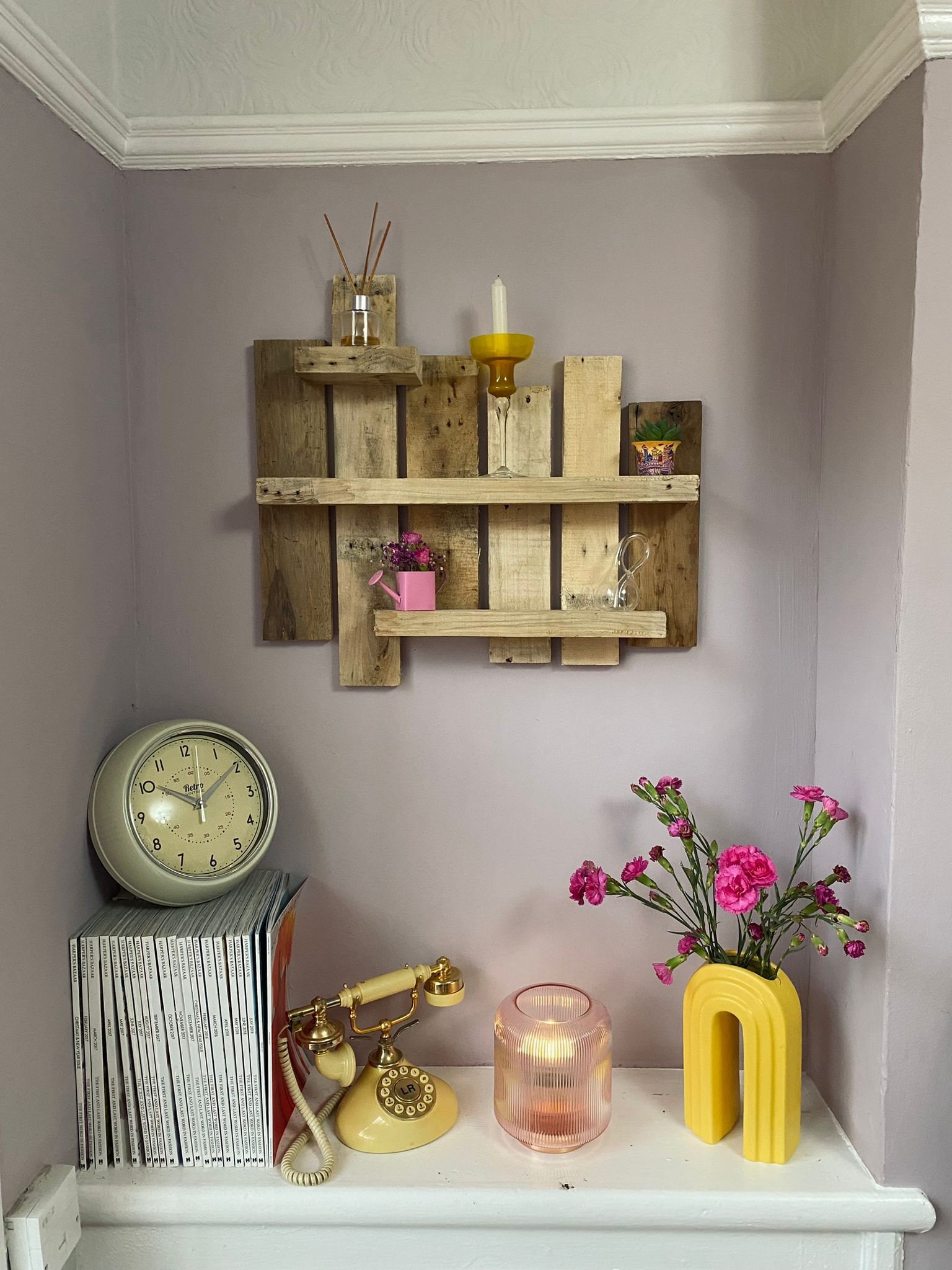 Triple Rustic Wooden Pallet Wall Floating Shelf Farmhouse Style ...