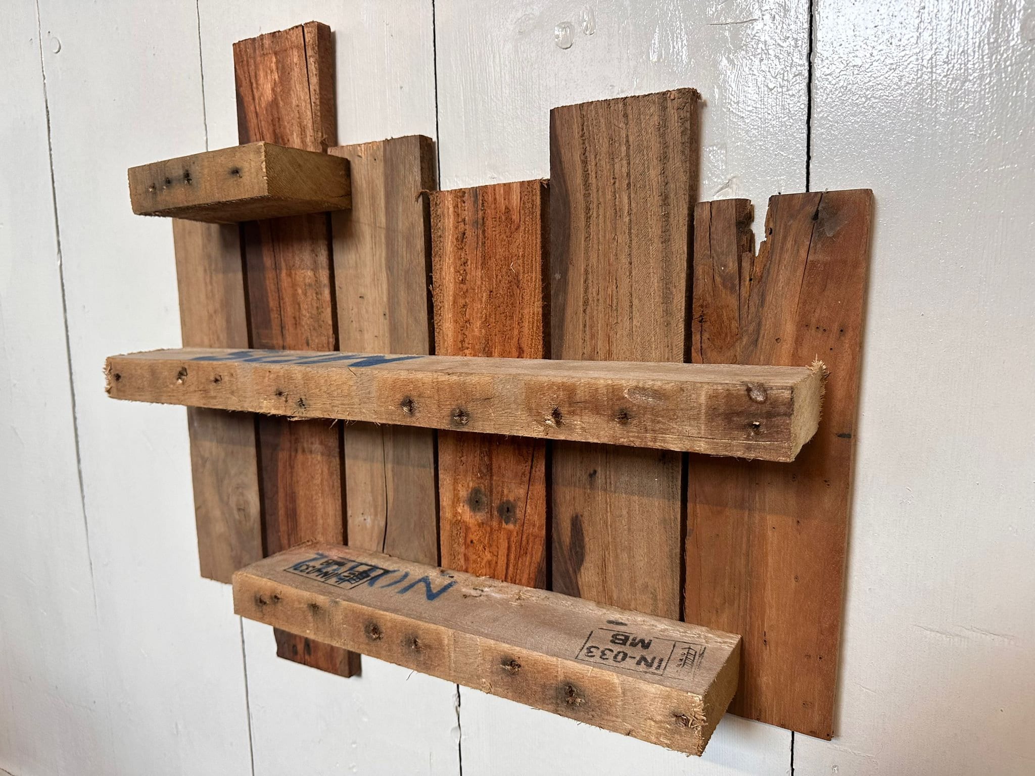Triple Rustic Wooden Pallet Wall Floating Shelf Farmhouse Style ...