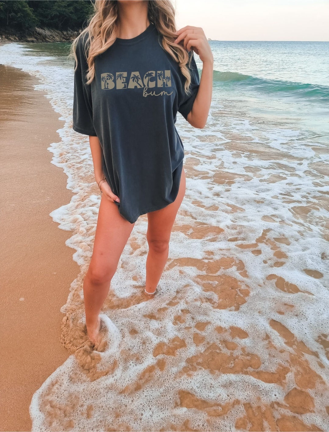 Beach Bum Shirt, Retro Comfort Colors Tshirt, Oversized Beach Shirts ...