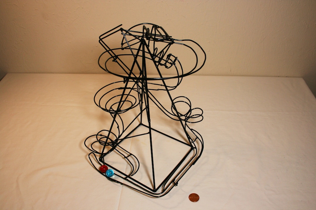 Medium Sized Metal Marble Run, Hand Hand Welded Steel Rolling Ball ...