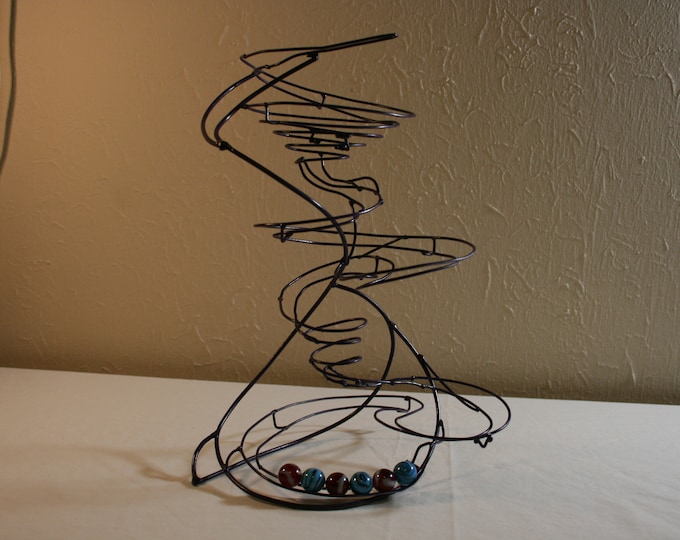 Kinetic Marble Run, Hand Welded Rolling Ball Spiraling Sculpture - Etsy