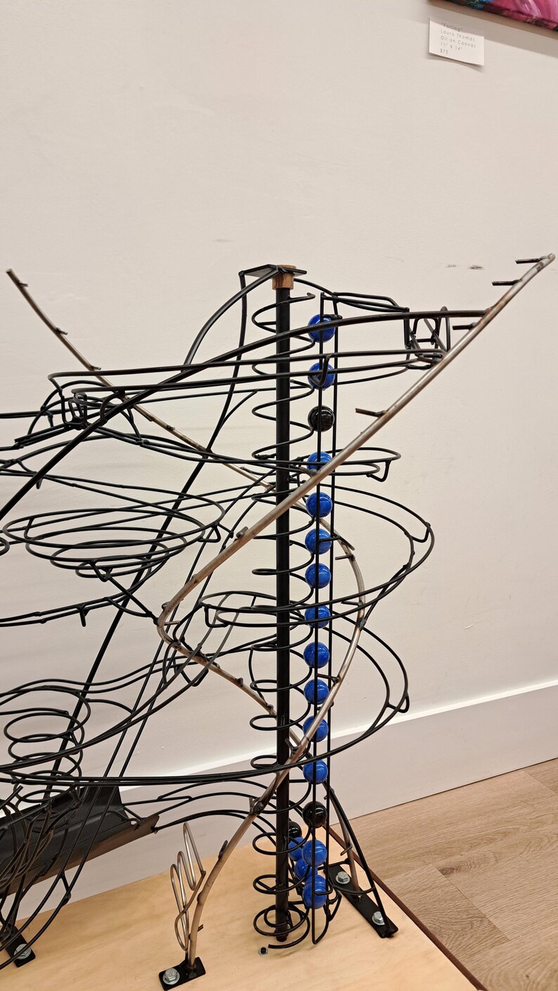 Gargantuous Automatic Marble Run, Hand Welded Kinetic Art Rolling Ball ...
