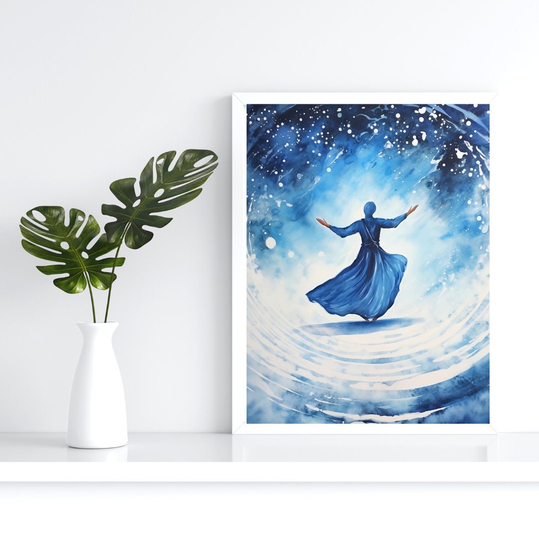 Moonlight Whirling Dervish, Abstract Moon, Sufi, Hafez, Mevlana Rumi ...