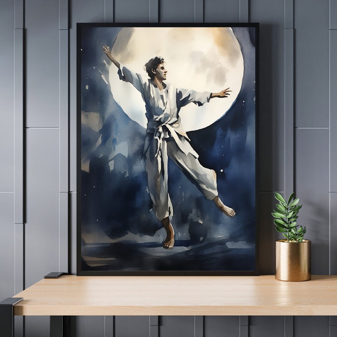 Moon Dance, Dancing Man, Watercolour Painting, DIGITAL Prints, Wall Art ...