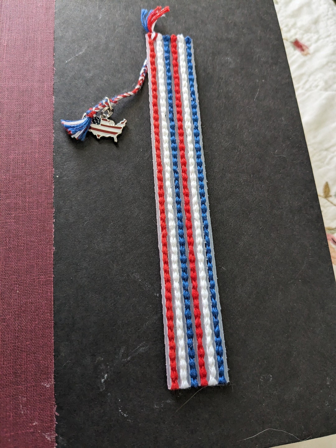 Embroidered Patriotic American Flag Bookmarks, Handmade, Military ...