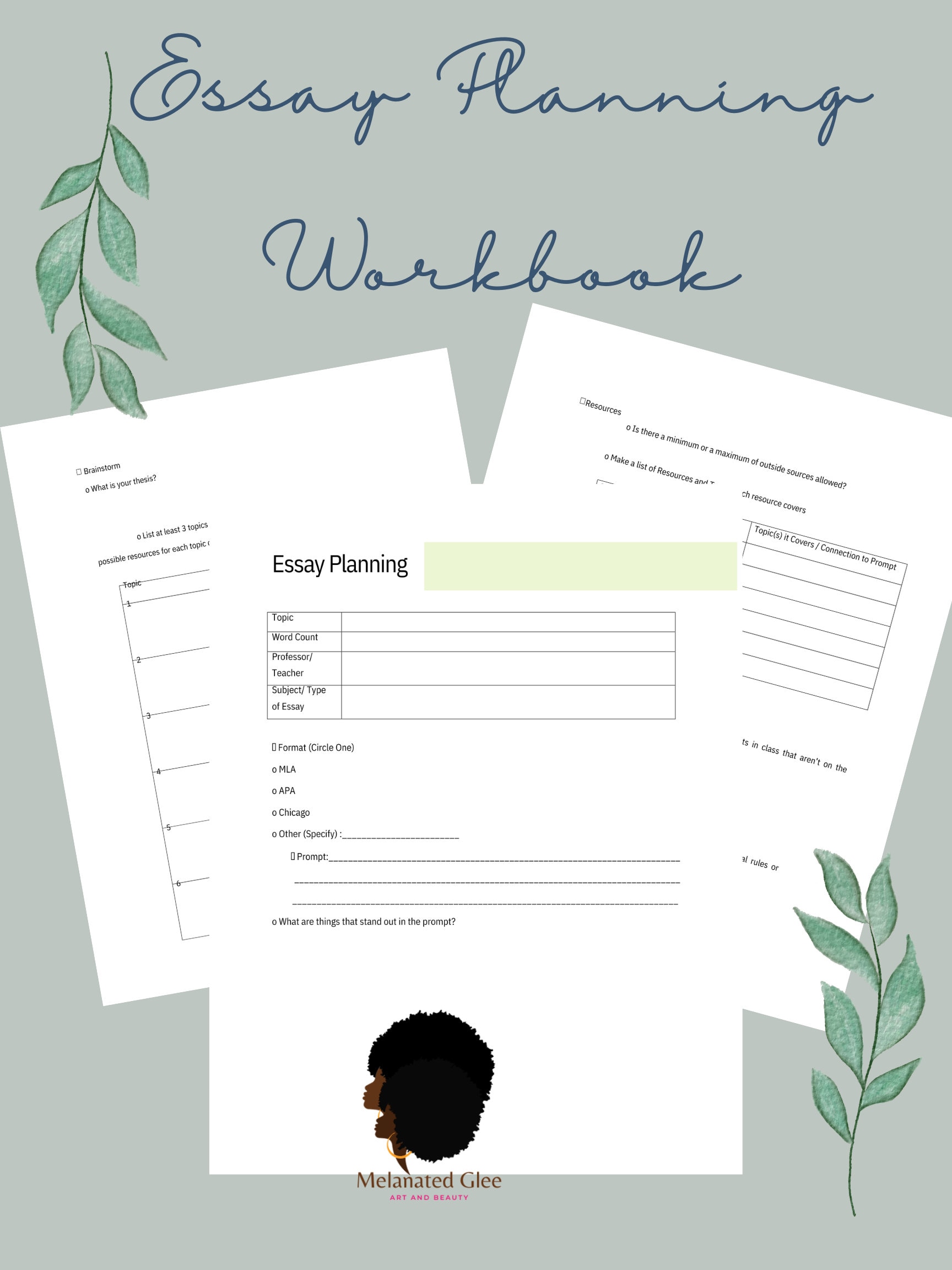 Simple Printable Essay Writing Workbook | Essay Planning Template ...