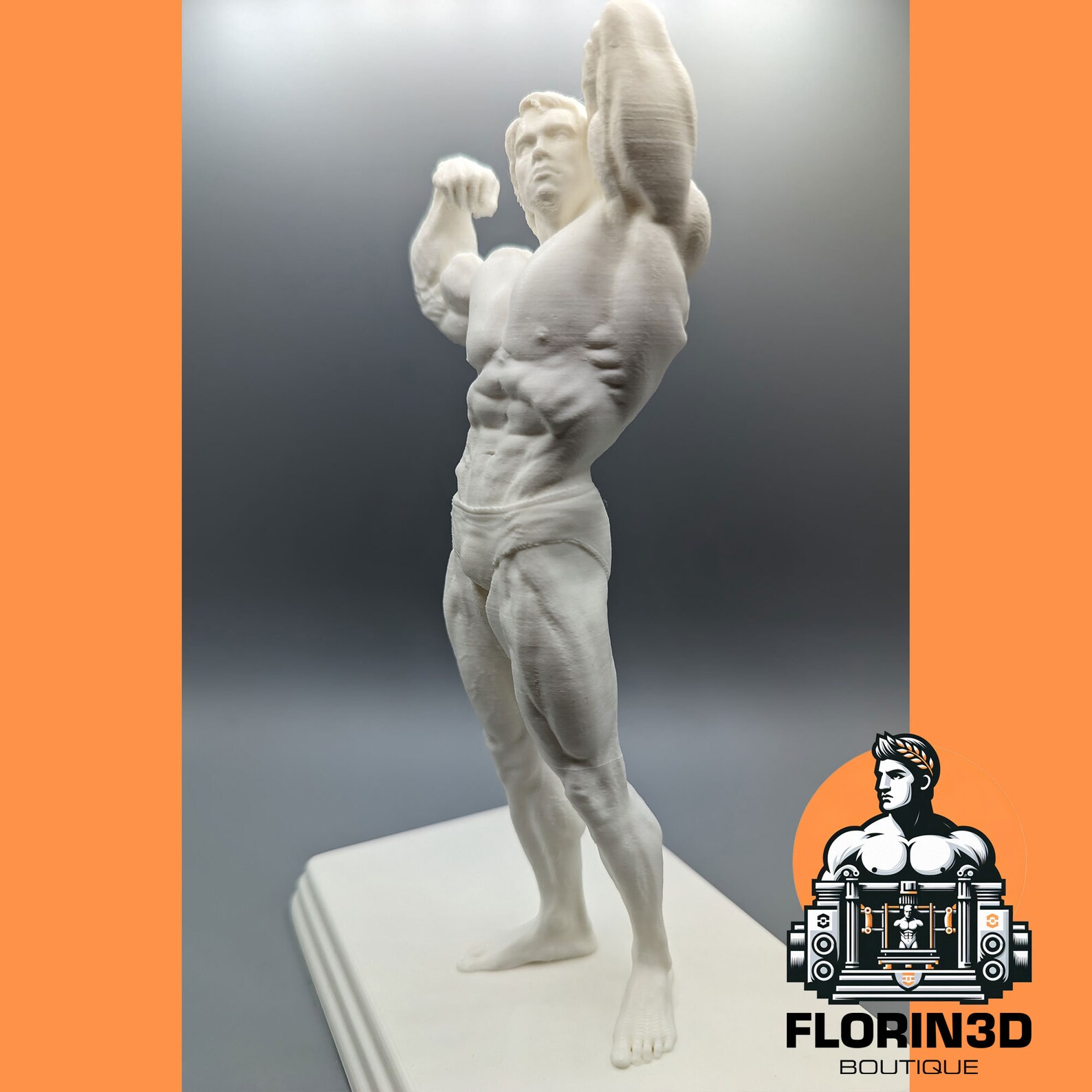 3D Printed Bodybuilding Sculpture arnold 20 Cm PLA Figurine Muscle Art ...